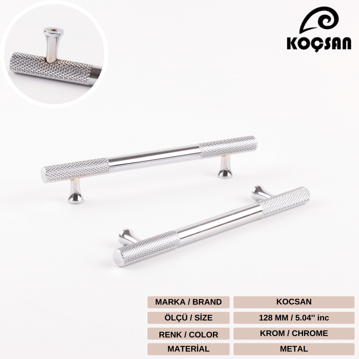 Apex 128 mm Krom Kulp Lüks Country Mutfak Mobilya Dolap Çekmece Kulpu